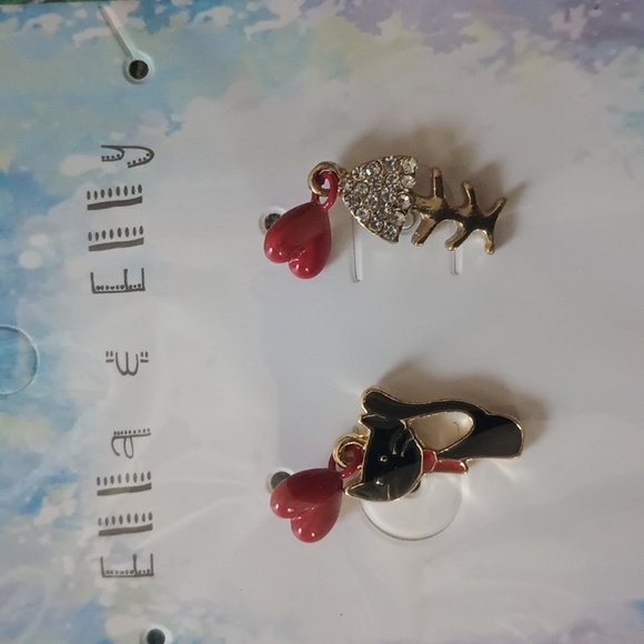 Ella & Elly | Jewelry | Ella Elly Cat Love Fish Earrings | Poshmark